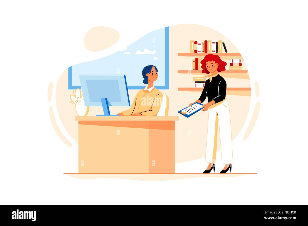 Office Work Illustration concept. Flat illustration isolated on white ...