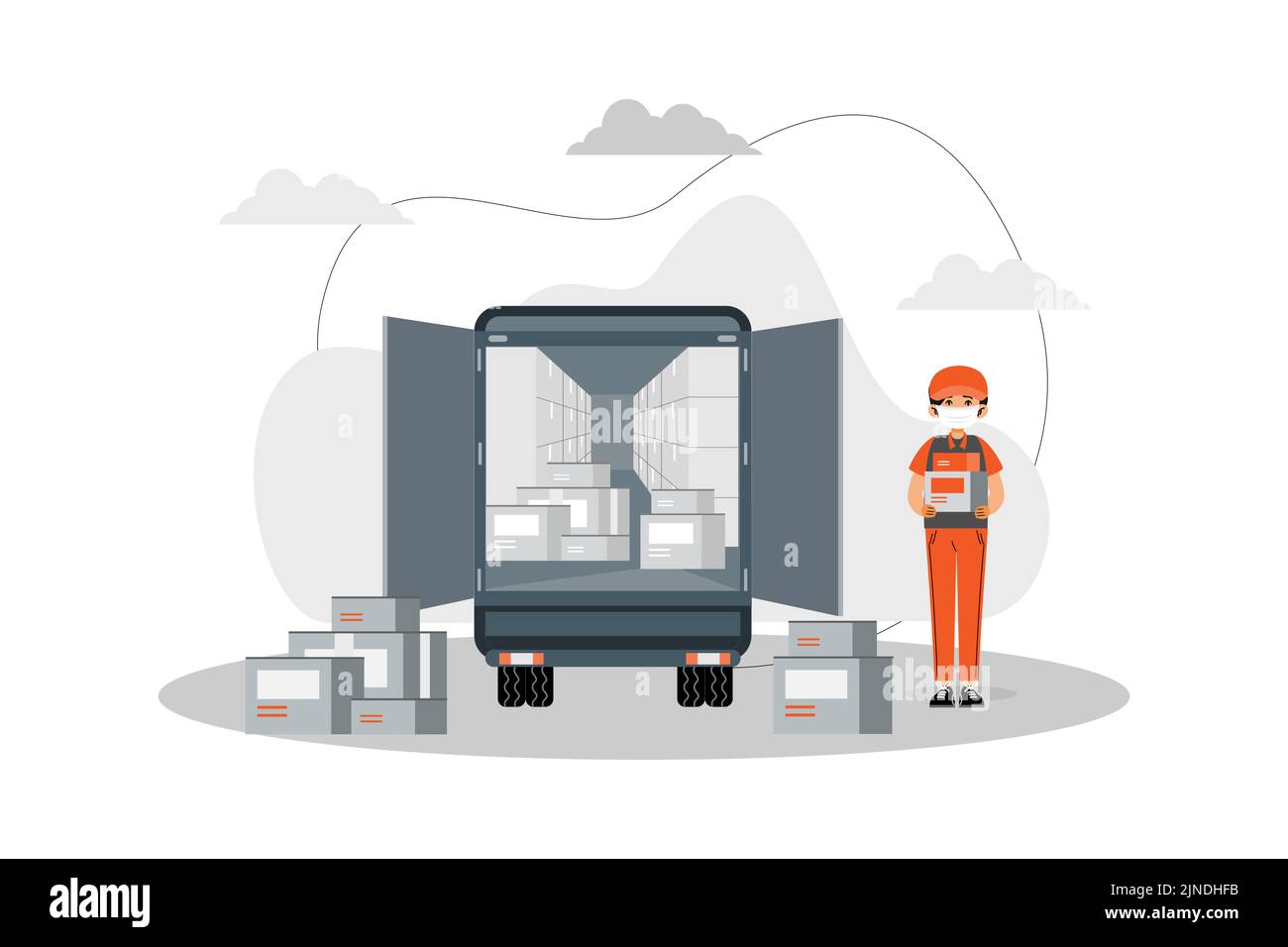 Delivery Service Illustration concept. Flat illustration isolated on ...