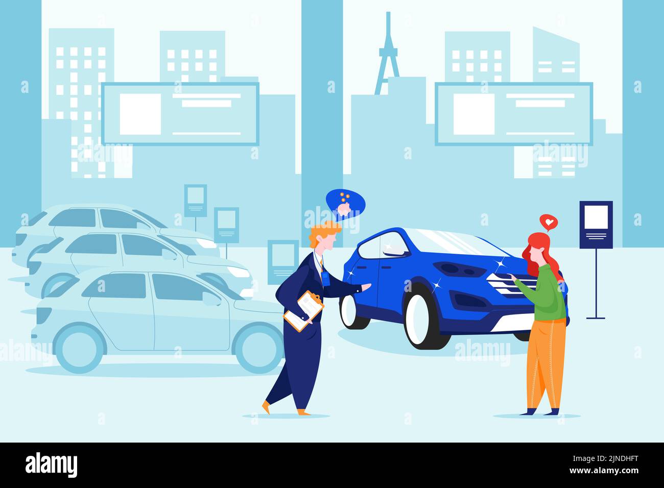 Car Dealership Illustration concept. Flat illustration isolated on ...