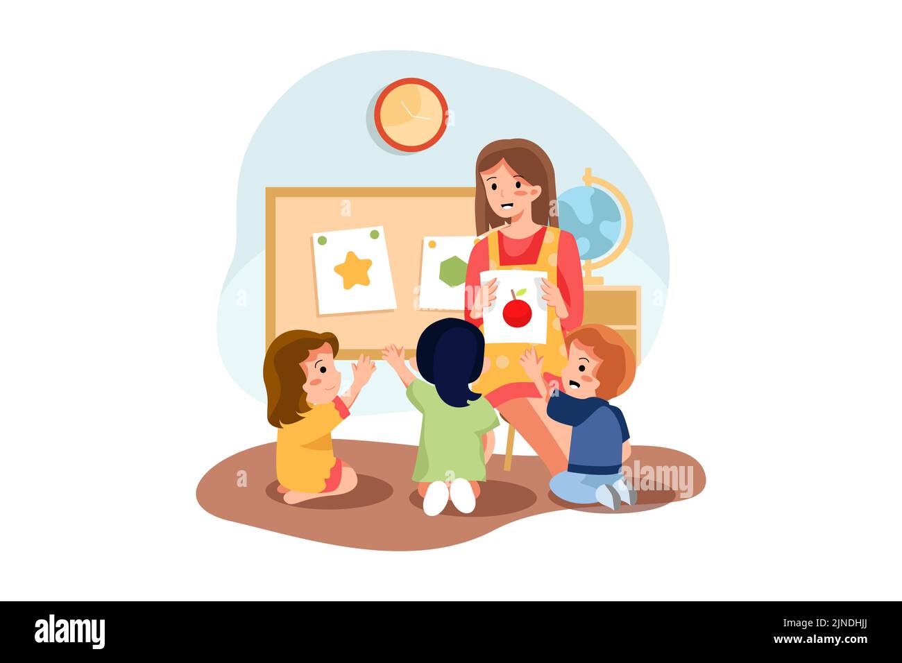 Preschool Illustration concept. Flat illustration isolated on white ...