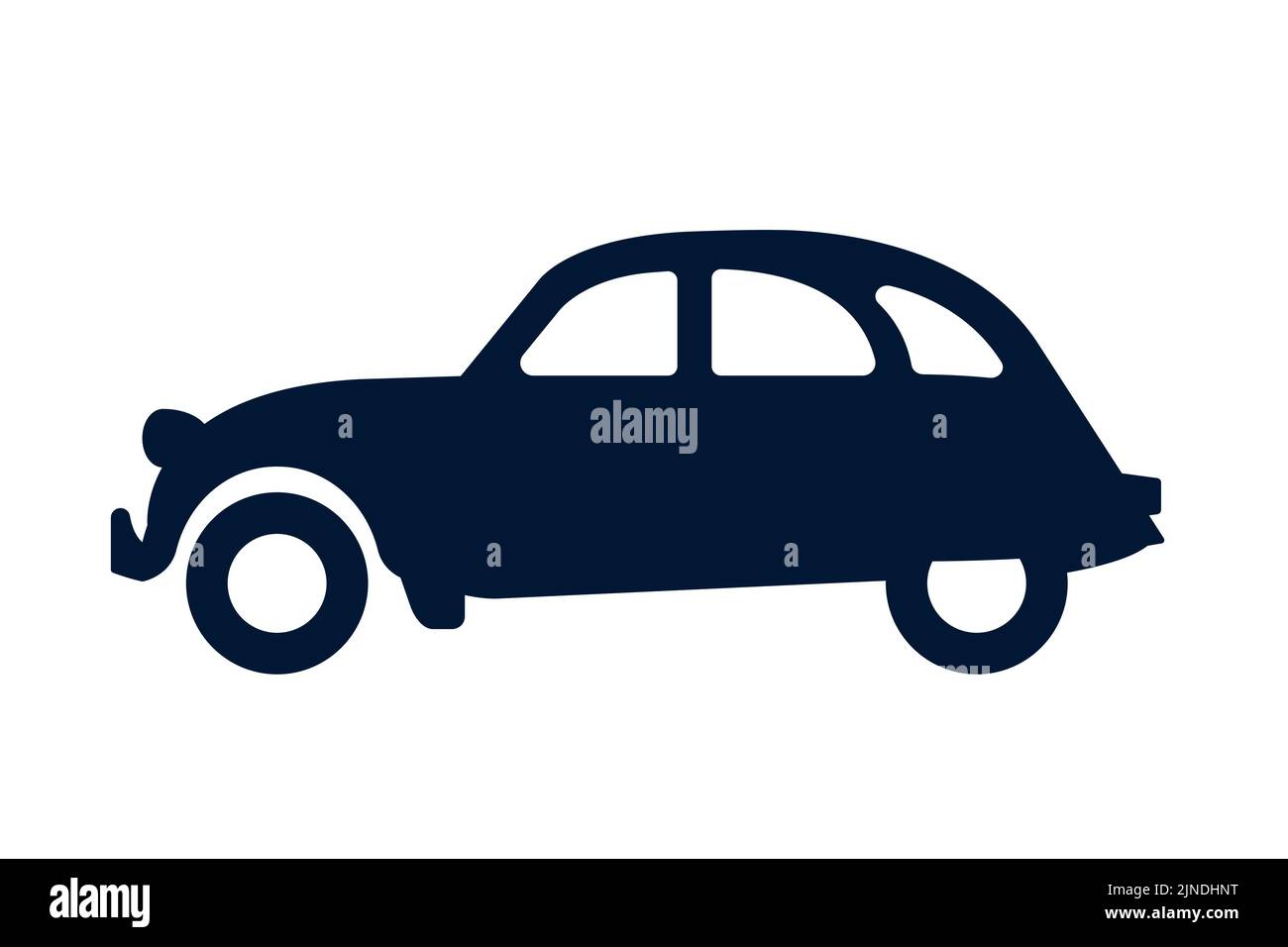 Classic vintage 2cv car icon isolated on white background - vector ...