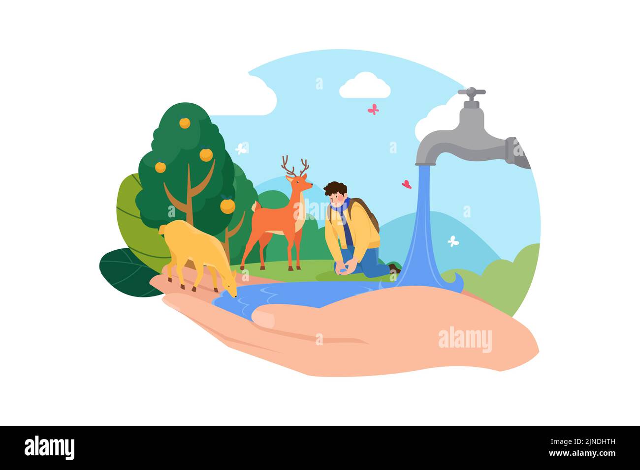 Save Environment Illustration concept. Flat illustration isolated on ...