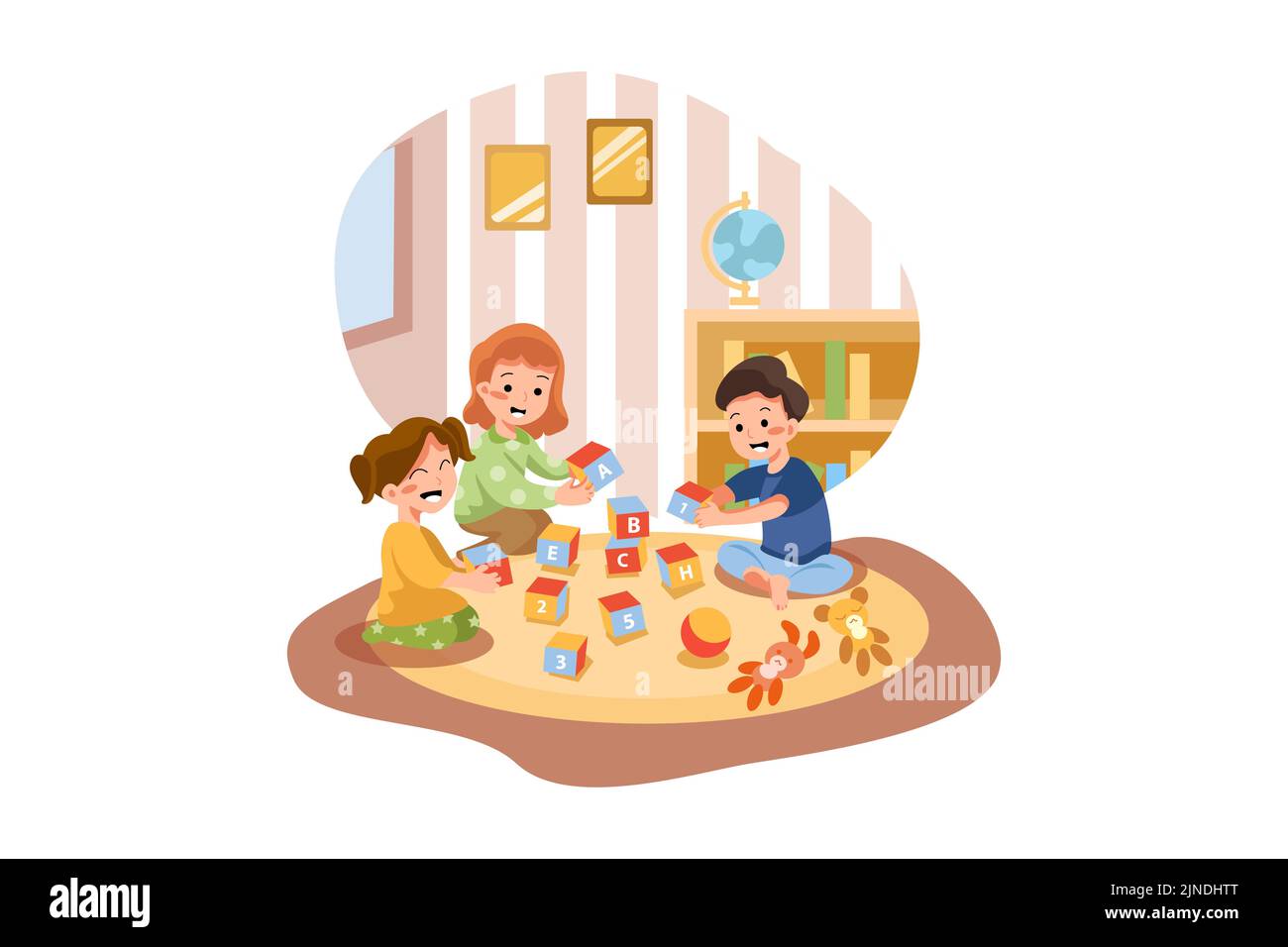 Preschool Illustration concept. Flat illustration isolated on white ...