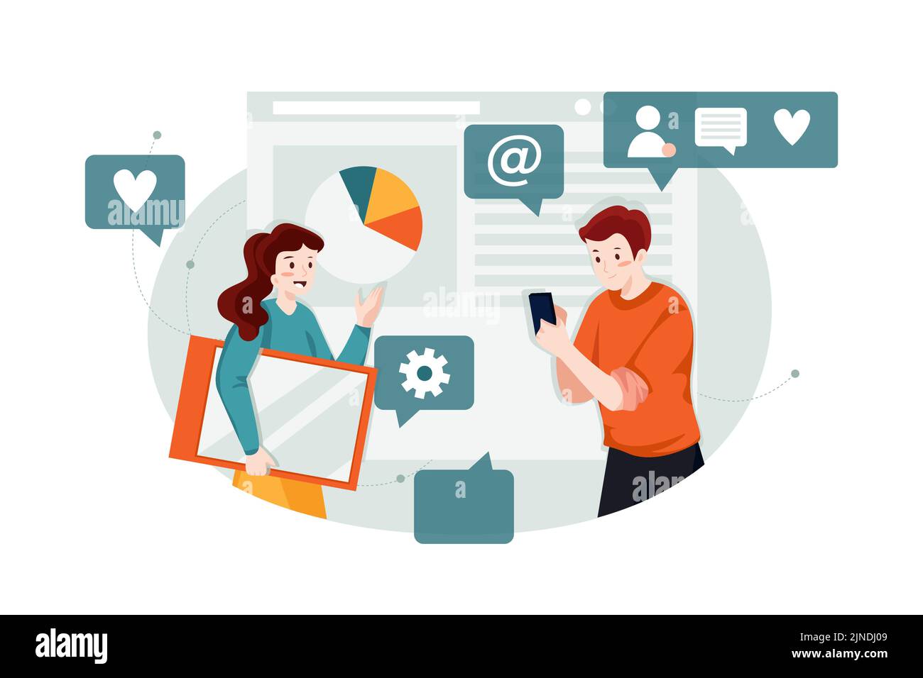 Digital Marketing Illustration concept. Flat illustration isolated on ...