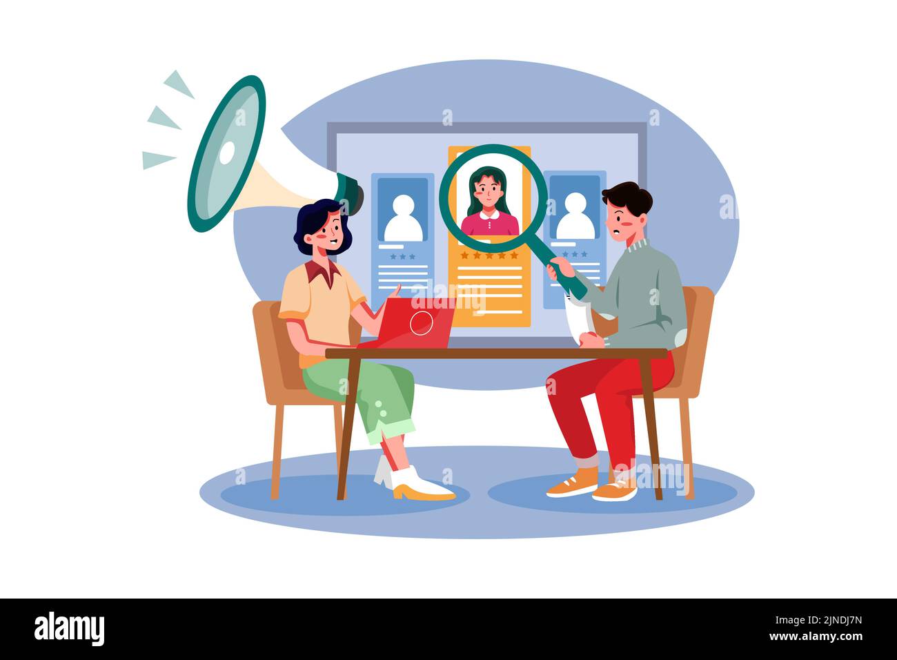 Recruitment Illustration concept. Flat illustration isolated on white ...