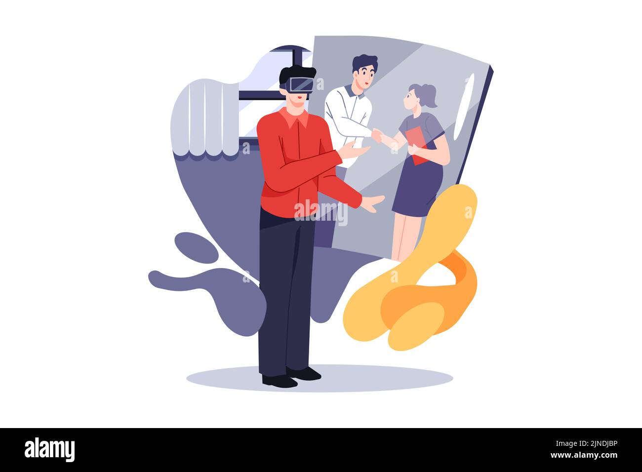 Virtual Reality Illustration concept. Flat illustration isolated on ...