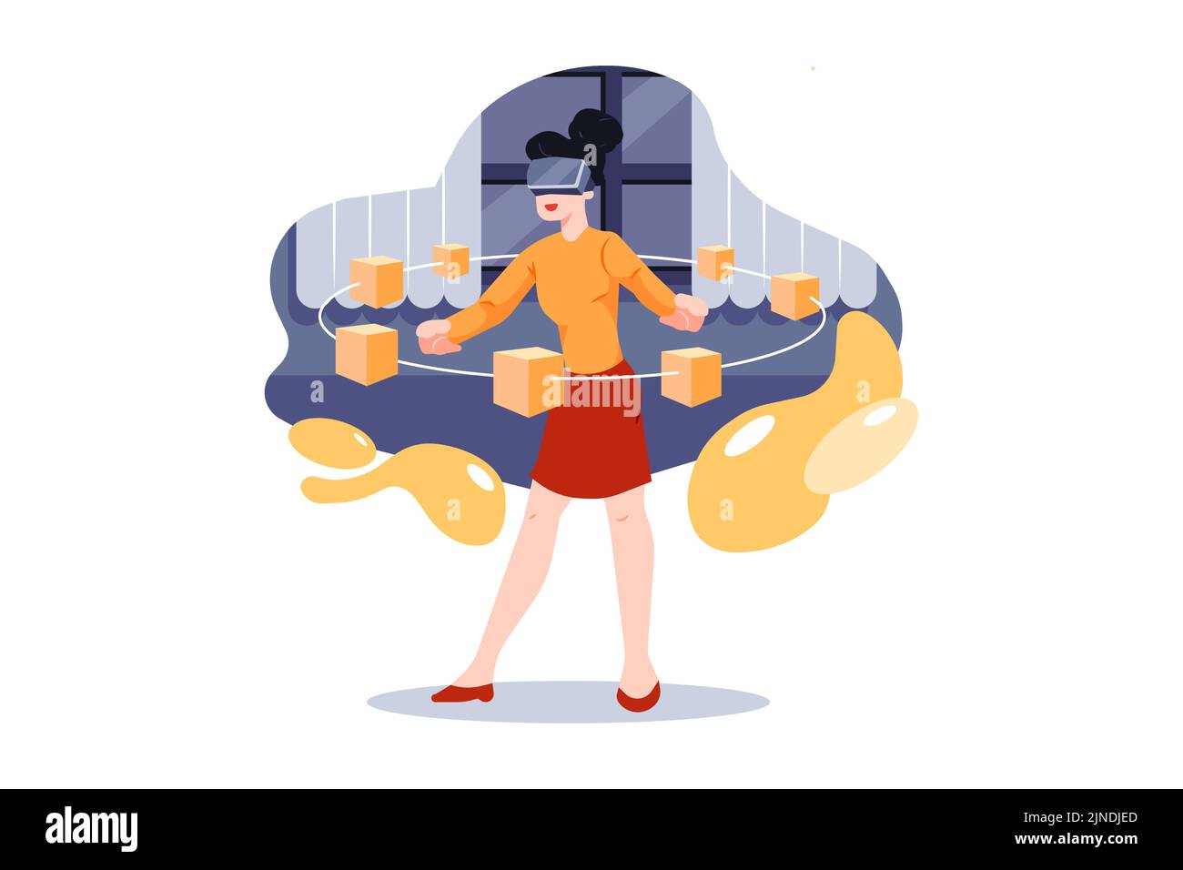 Virtual Reality Illustration concept. Flat illustration isolated on ...