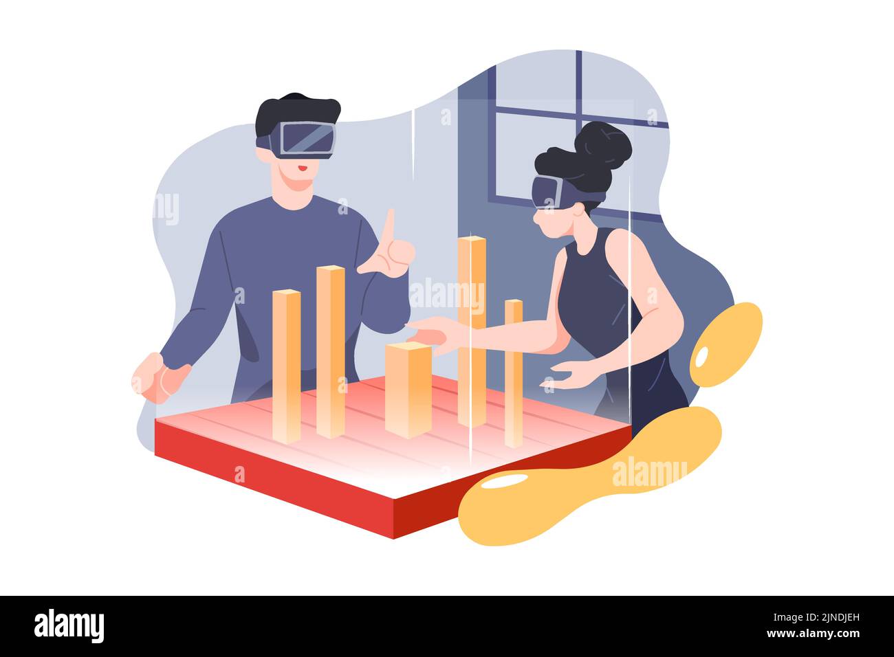 Virtual Reality Illustration concept. Flat illustration isolated on ...