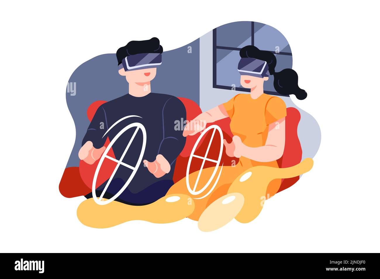 Virtual Reality Illustration concept. Flat illustration isolated on ...
