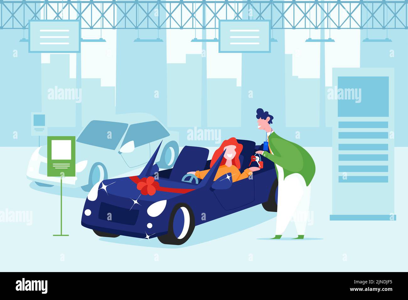 Car Dealership Illustration concept. Flat illustration isolated on ...