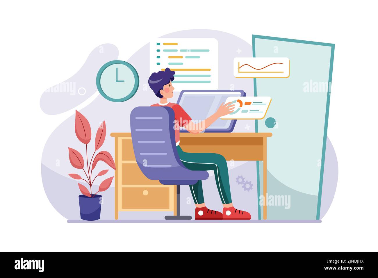 Agency Company Illustration concept. Flat illustration isolated on ...