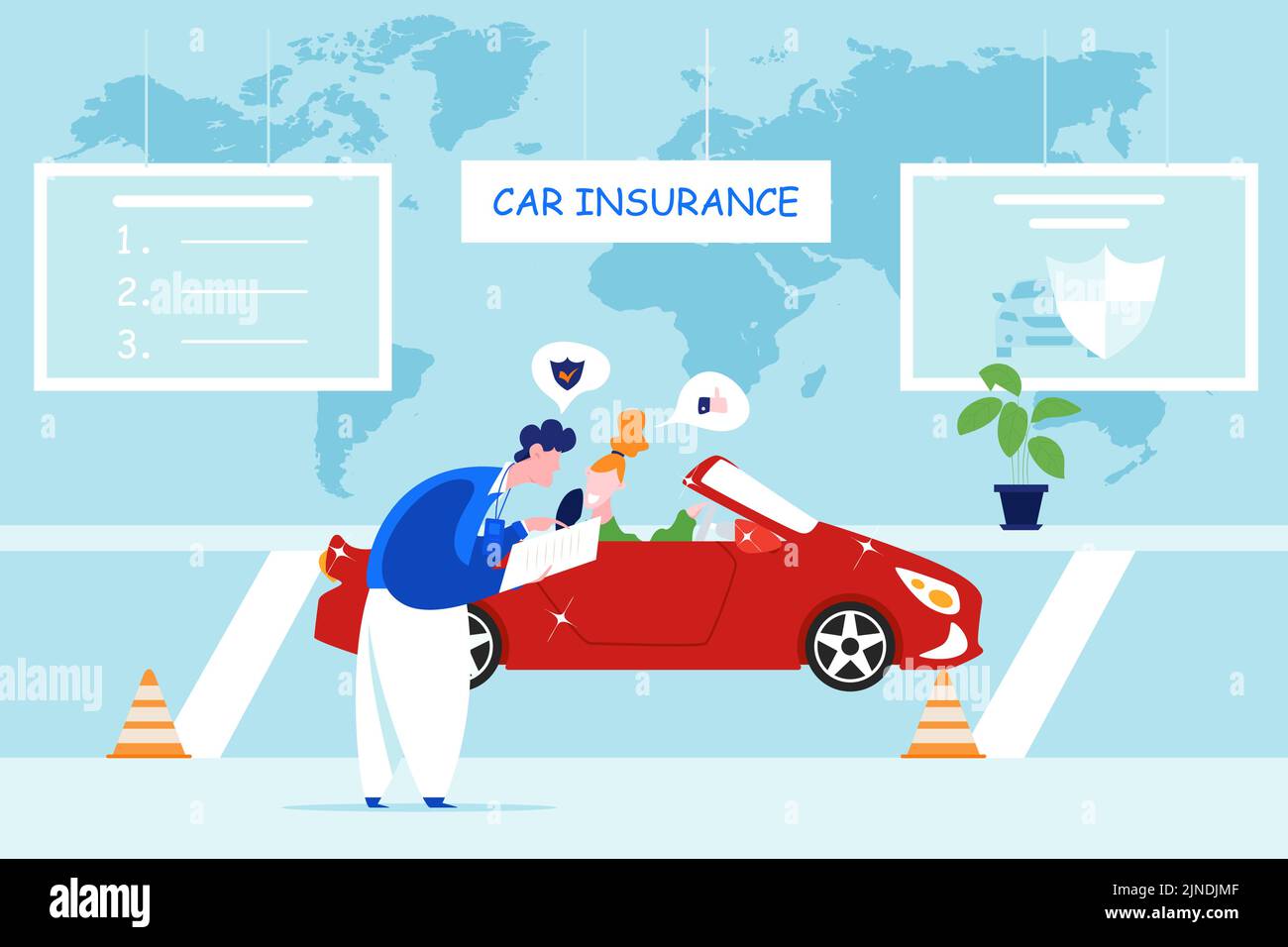 Car Dealership Illustration concept. Flat illustration isolated on ...