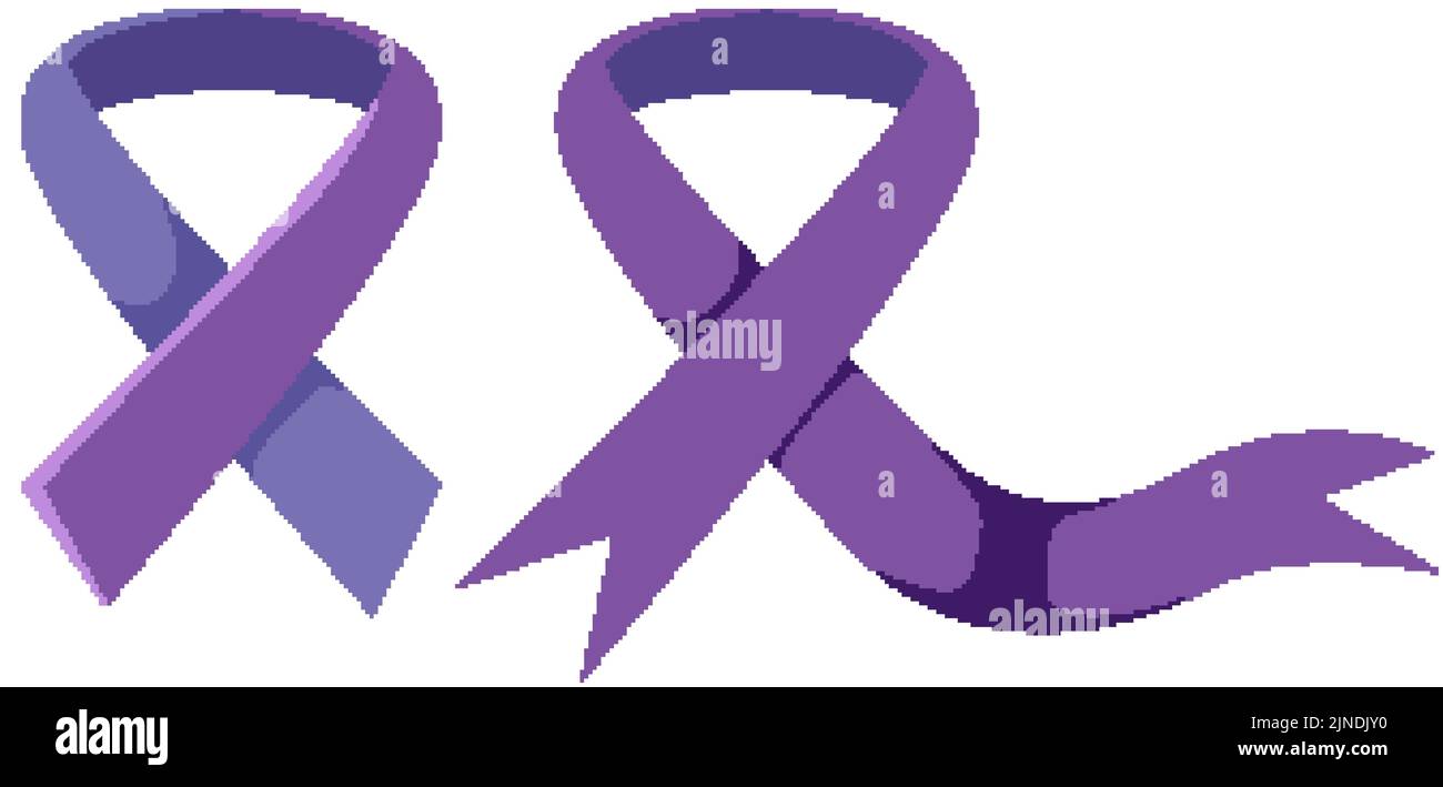 Purple ribbon symbol isolated illustration Stock Vector Image & Art - Alamy