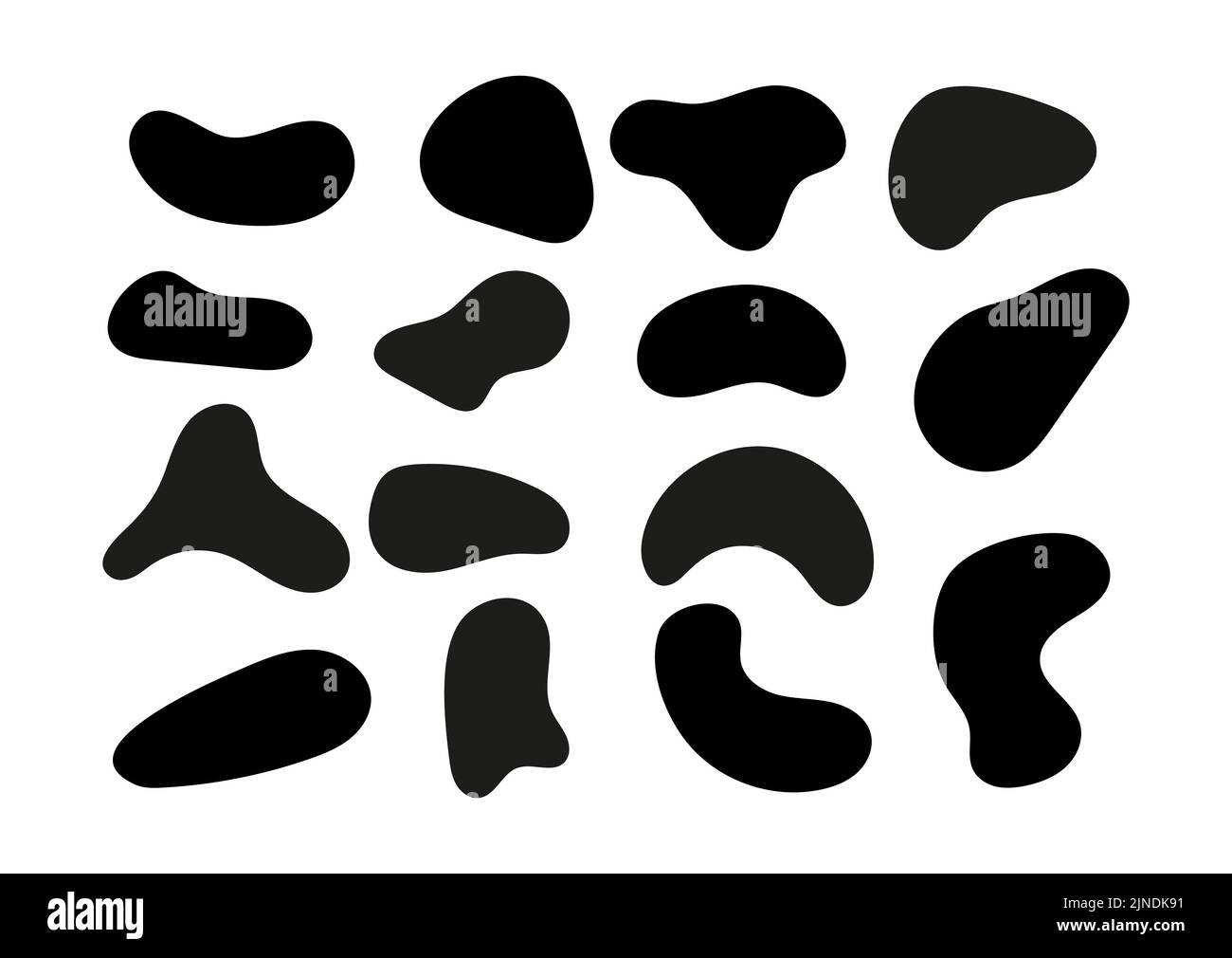 Blot abstract irrecular uneven shape set vector illustration Stock ...