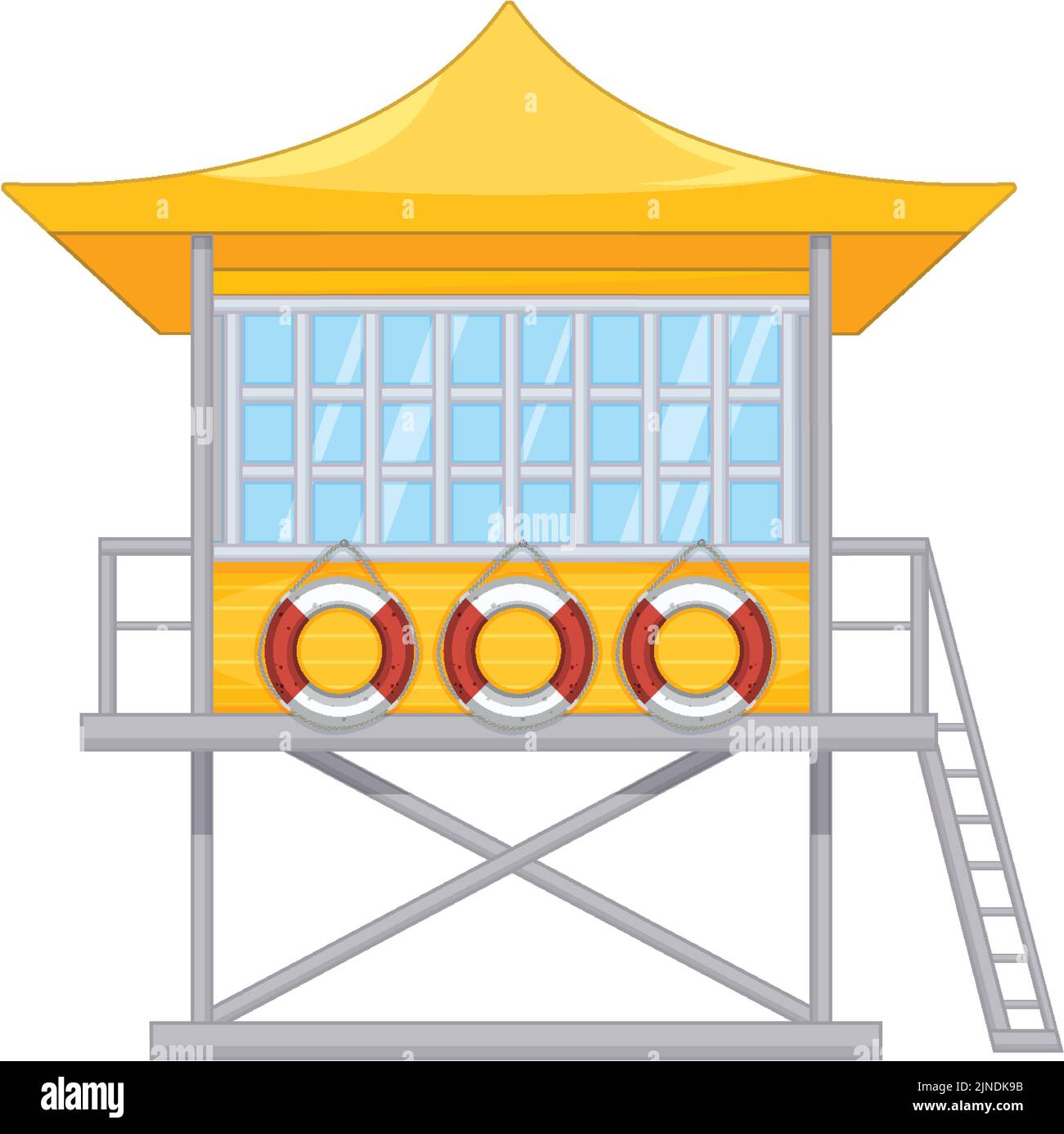 Beach lifeguard tower isolated illustration Stock Vector Image & Art ...