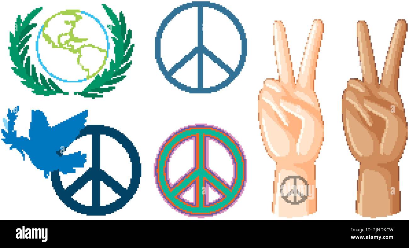Set of different peace symbols illustration Stock Vector Image & Art ...