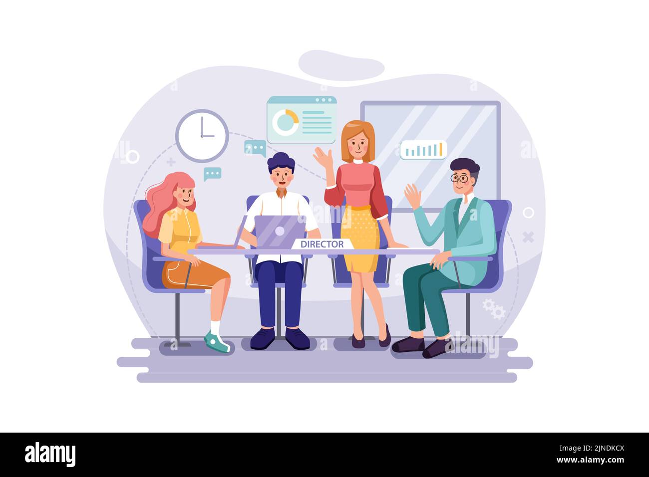 Agency Company Illustration concept. Flat illustration isolated on ...