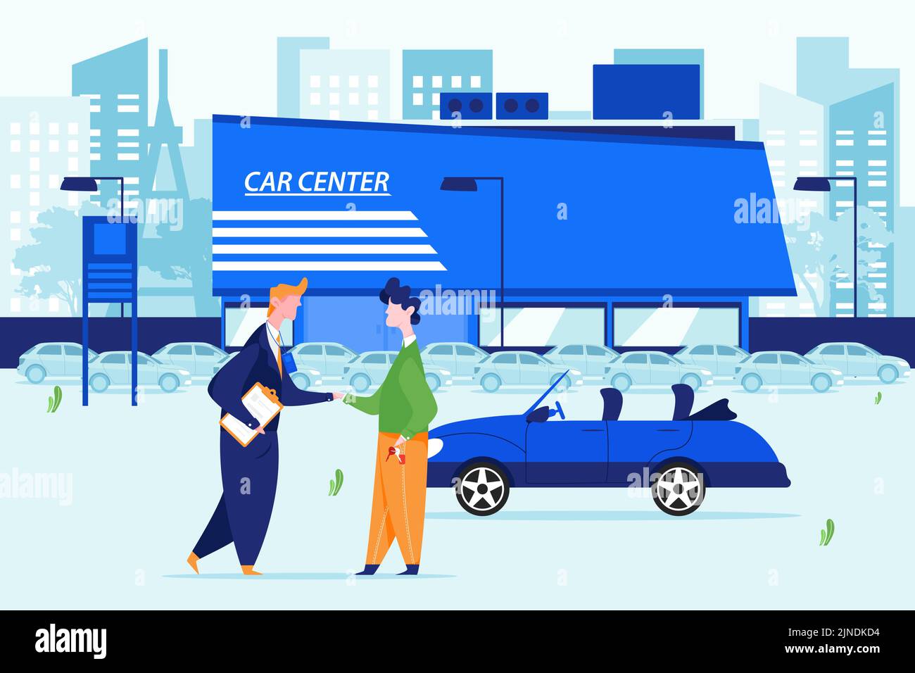 Car Dealership Illustration concept. Flat illustration isolated on ...