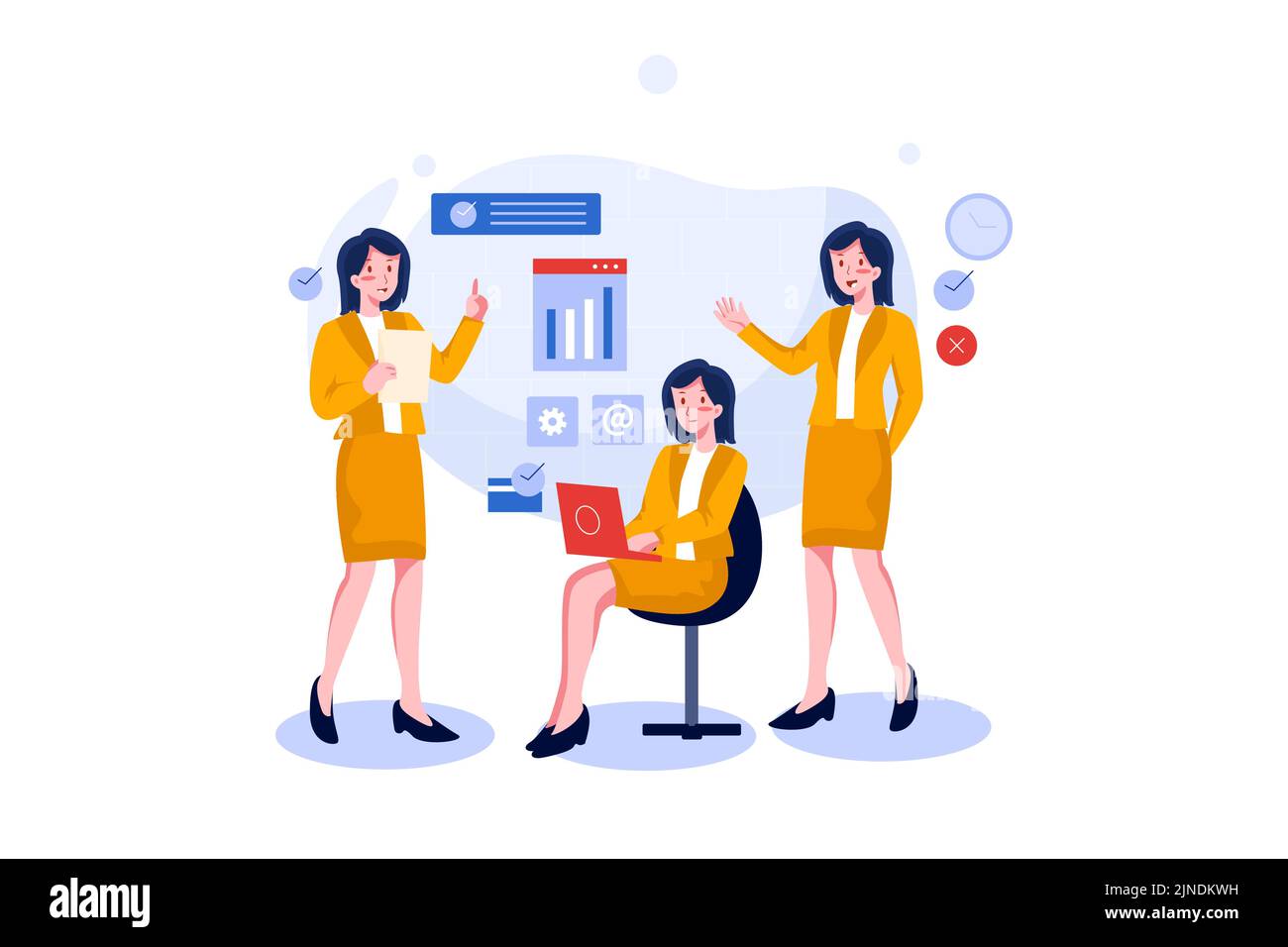 Multitasking Illustration concept. Flat illustration isolated on white ...