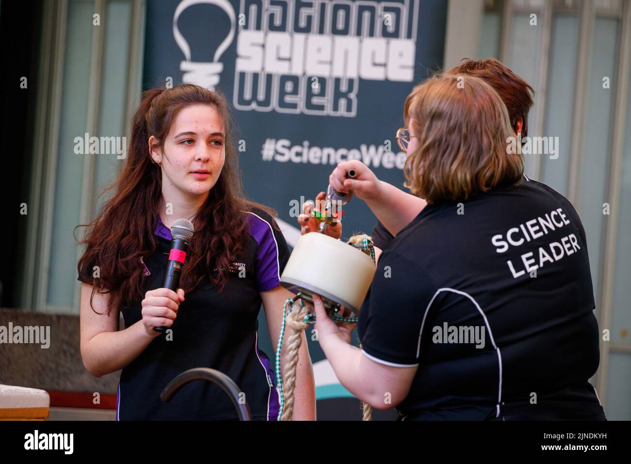 Members of the University of Queensland's Science Demo Troupe present ...