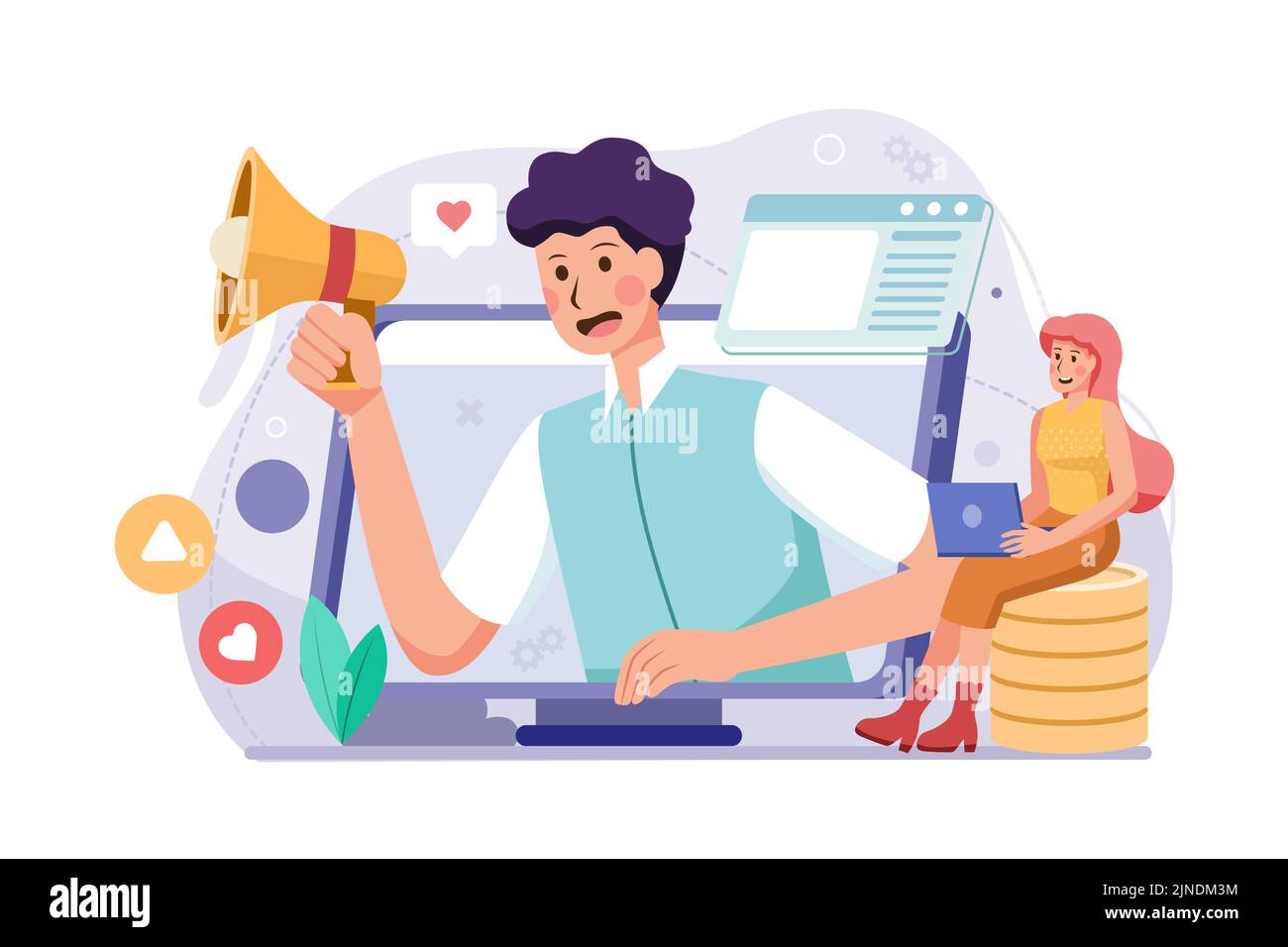 Agency Company Illustration concept. Flat illustration isolated on ...