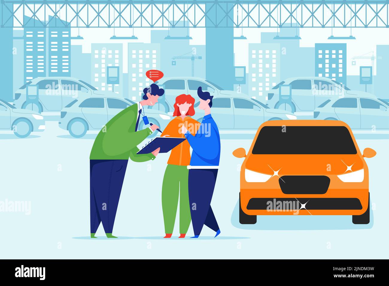 Car Dealership Illustration concept. Flat illustration isolated on ...