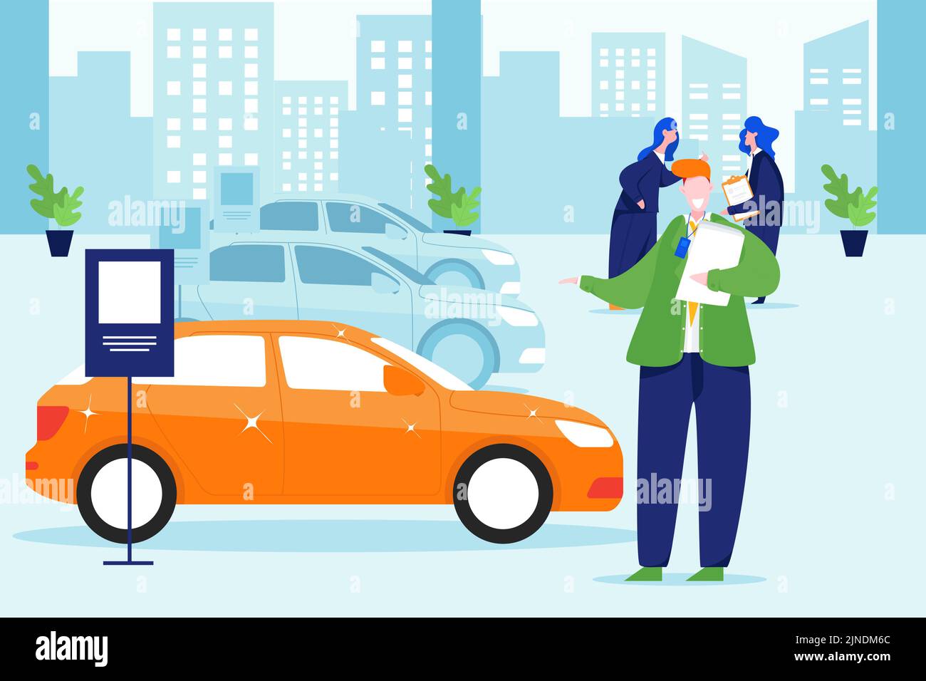 Car Dealership Illustration concept. Flat illustration isolated on ...