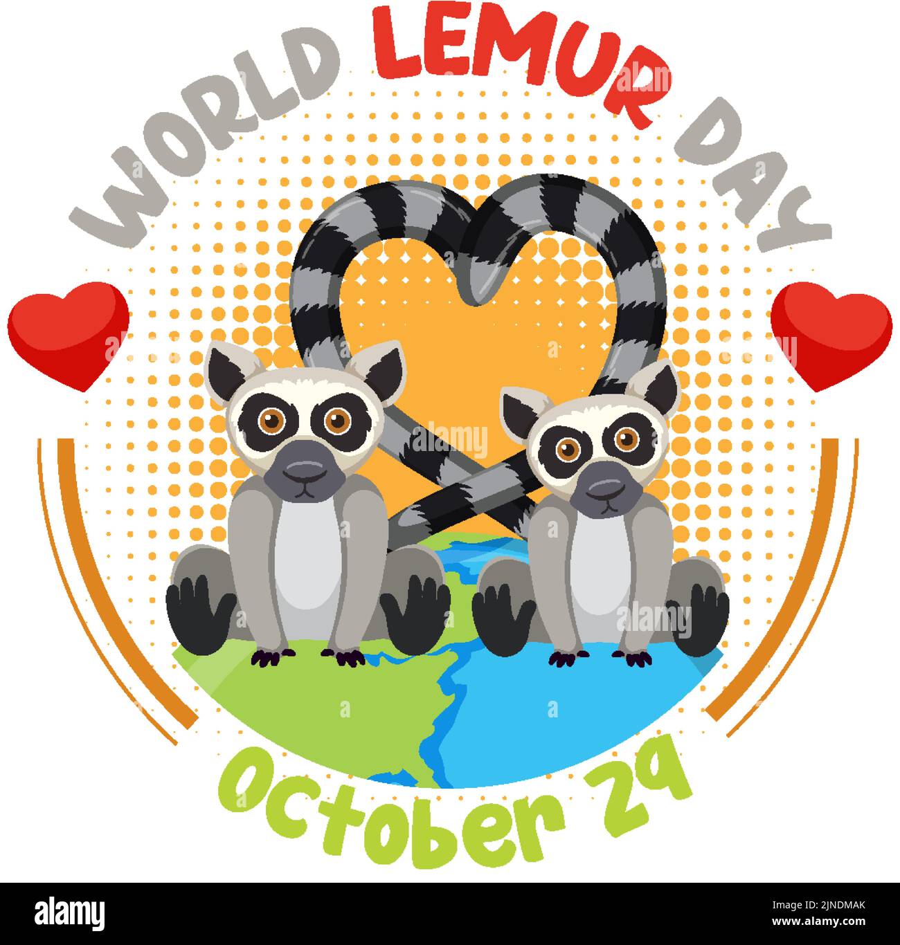 World Lemur Day Poster Design illustration Stock Vector Image & Art - Alamy
