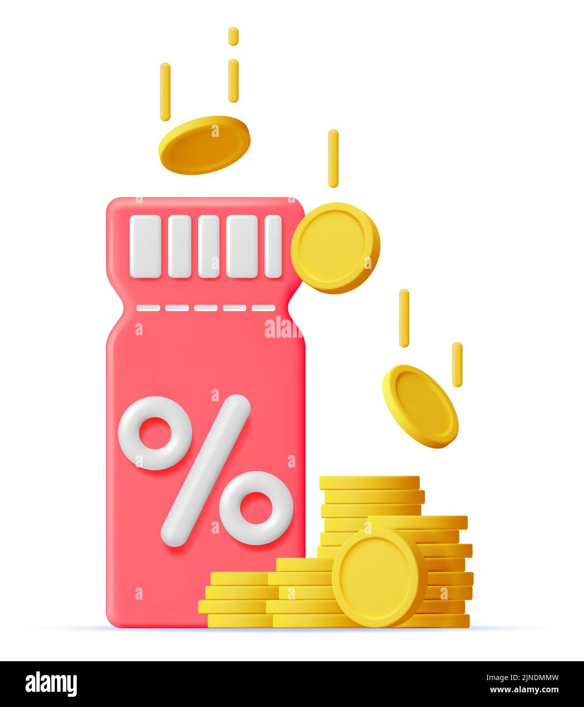 3d Coupon with Percent Symbol and Coins Stock Vector Image & Art - Alamy