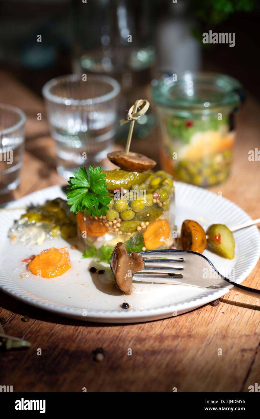 Hearty jelly and a little vodka Stock Photo - Alamy