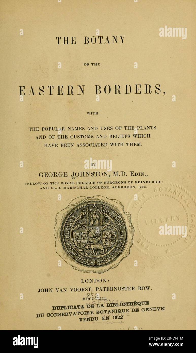 The botany of the Eastern Borders Stock Photo - Alamy