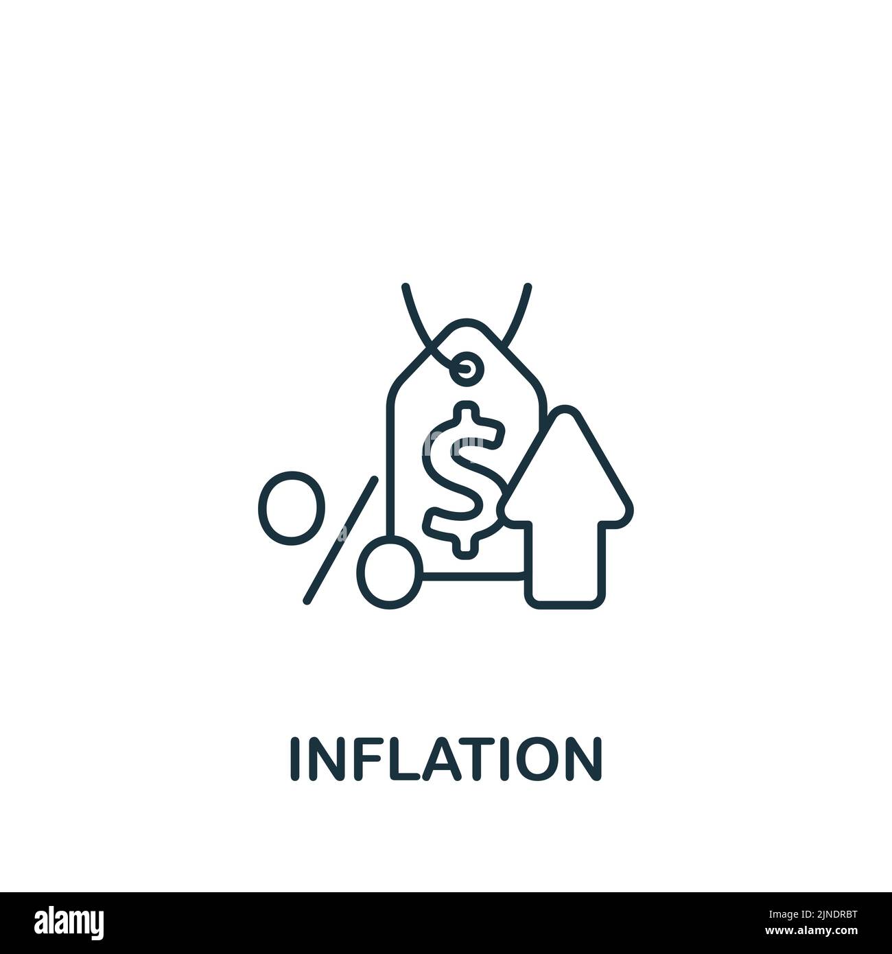 Inflation icon. Monochrome simple line Economic Crisis icon for ...