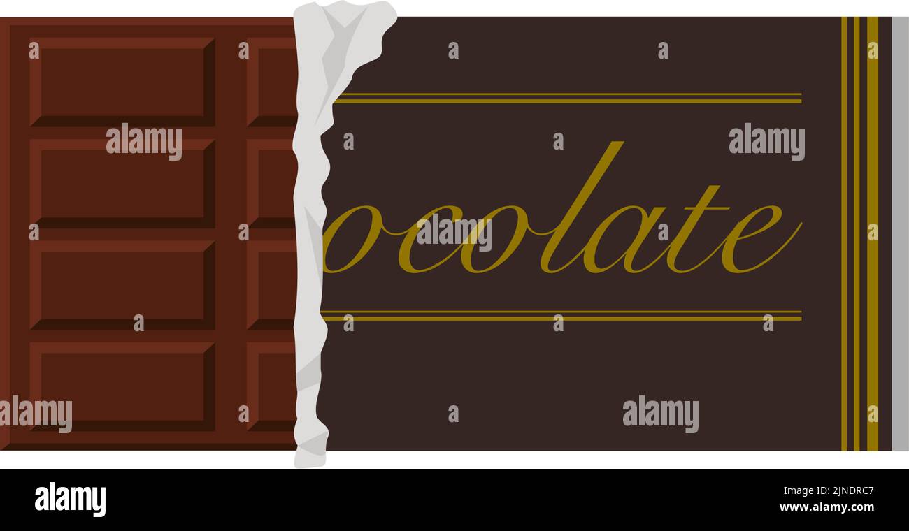 Black chocolate with peeled wrapping paper Stock Vector Image & Art - Alamy