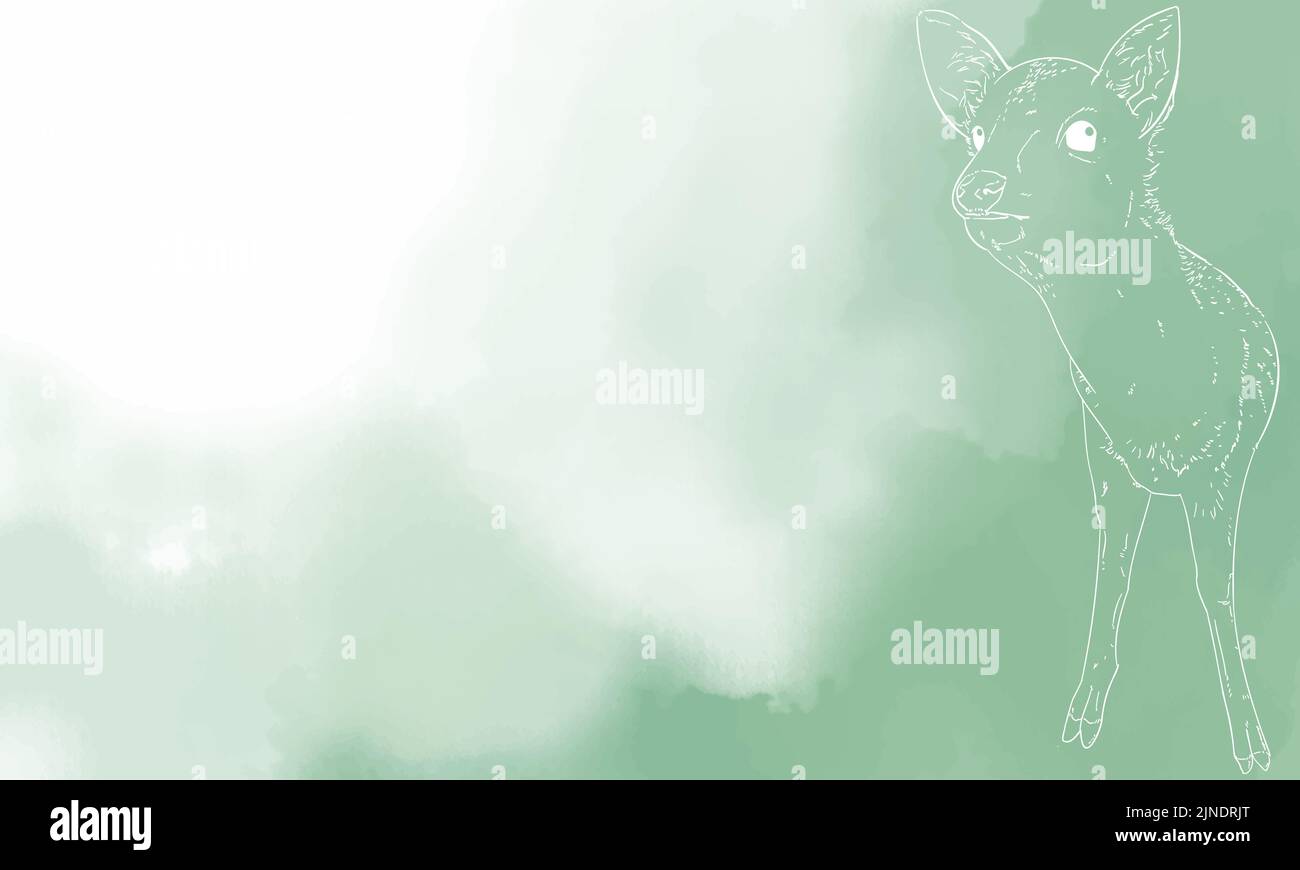 Real deer line drawing, green gradient Stock Vector Image & Art - Alamy