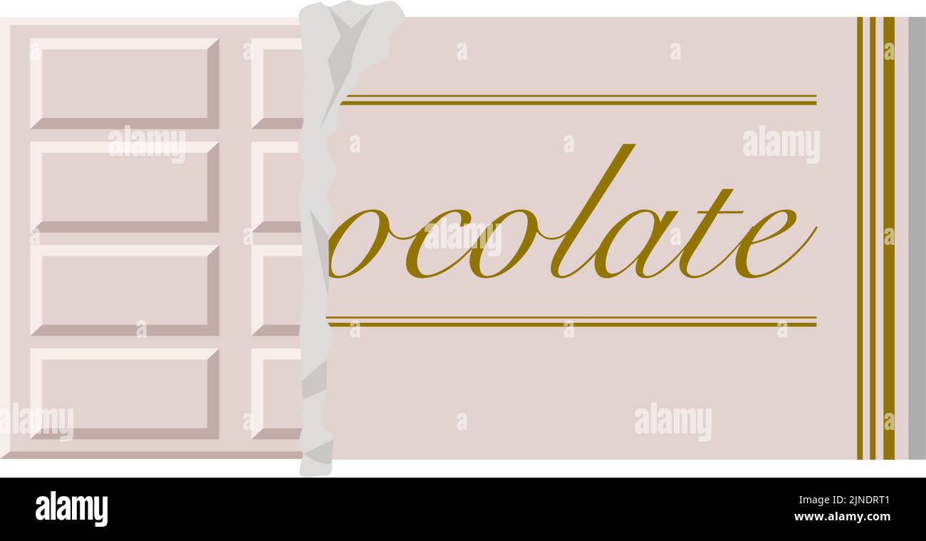 White chocolate with peeled wrapping paper Stock Vector Image & Art - Alamy