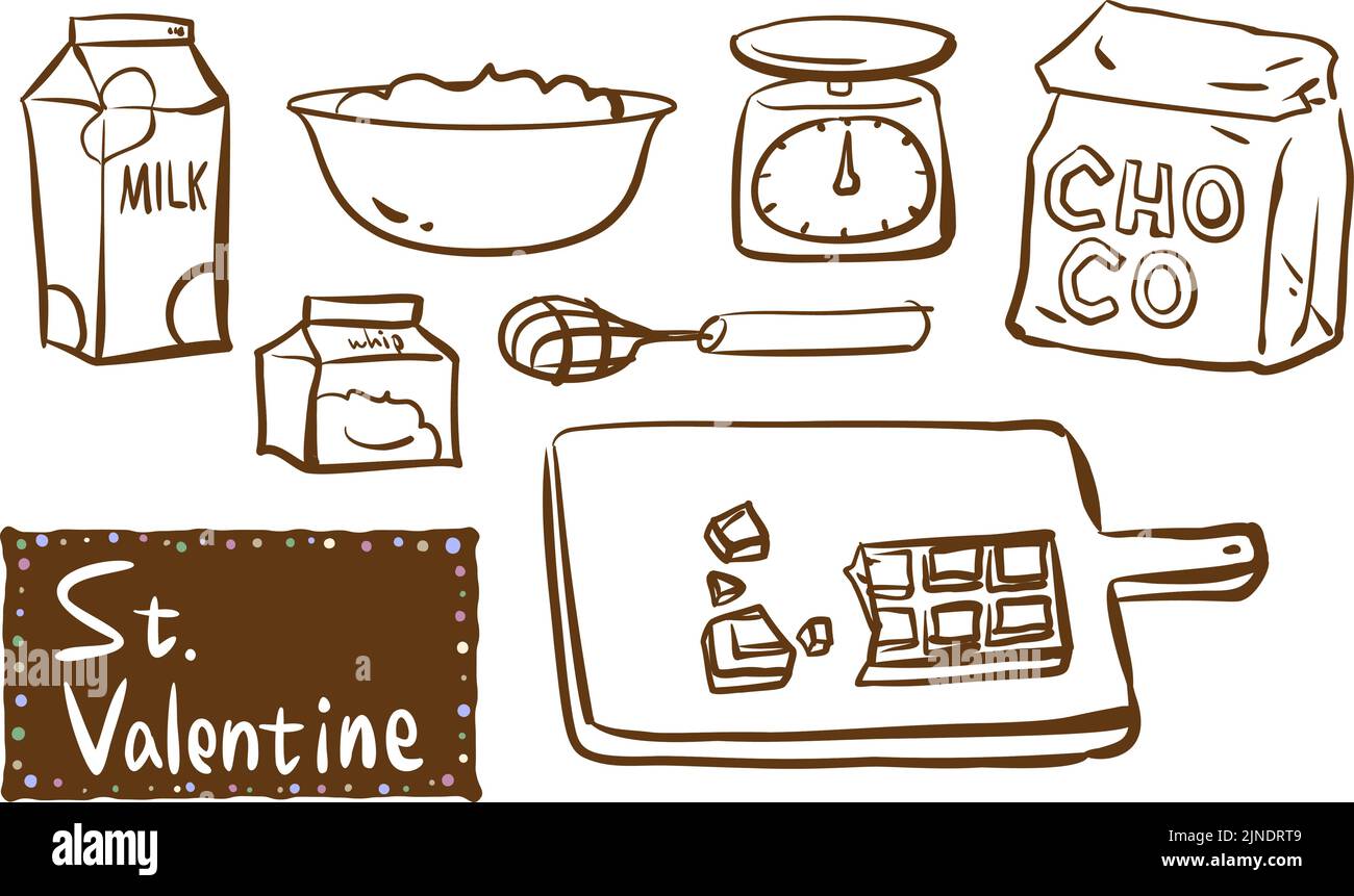 Valentine's Day handmade chocolate material series set Stock Vector ...