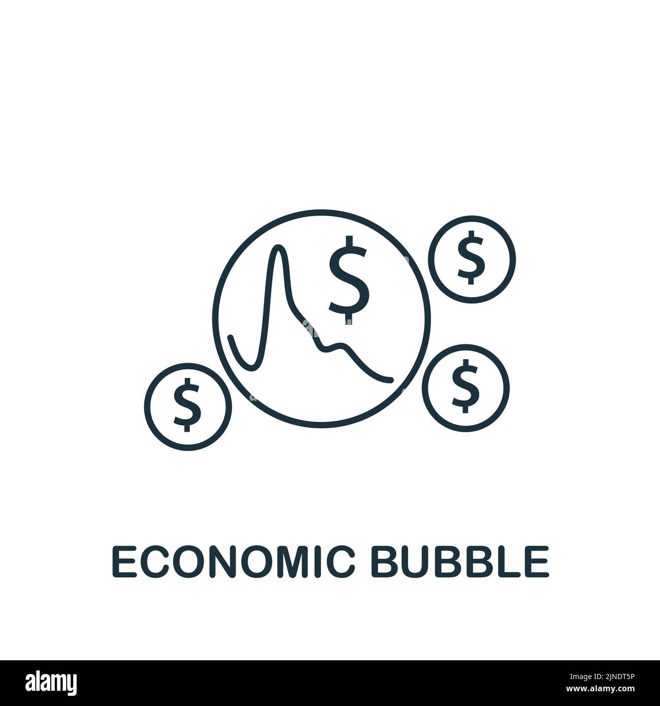 Economic Bubble icon. Monochrome simple line Economic Crisis icon for ...