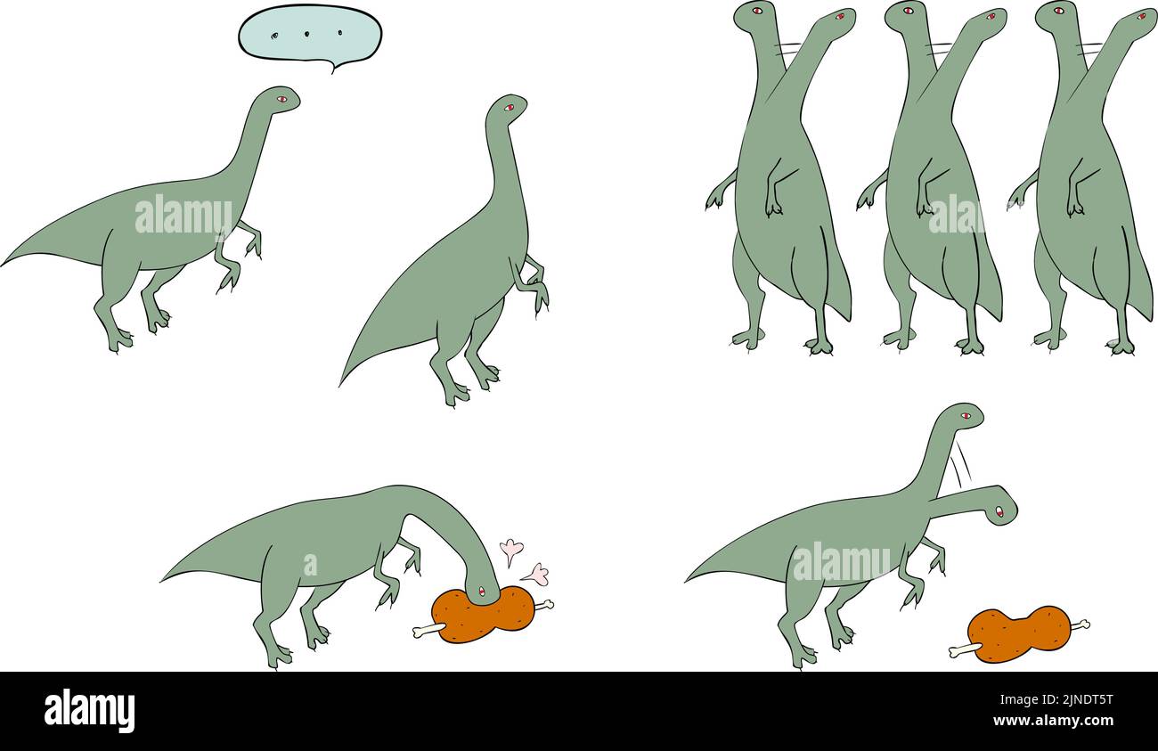 Illustration of dinosaur Eoraptor - set Stock Vector Image & Art - Alamy