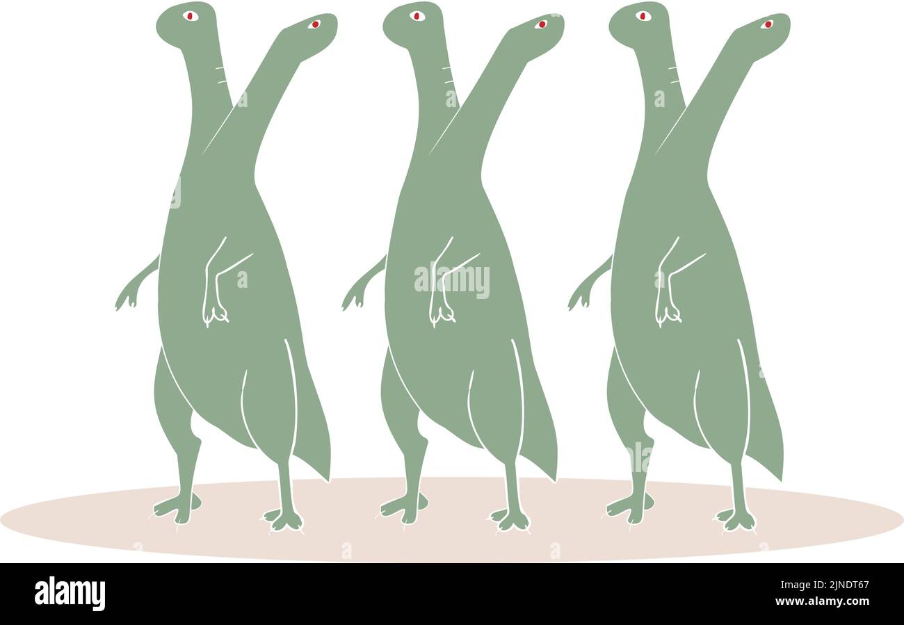 Illustration of dinosaur Eoraptor - Look around in the flock Stock ...