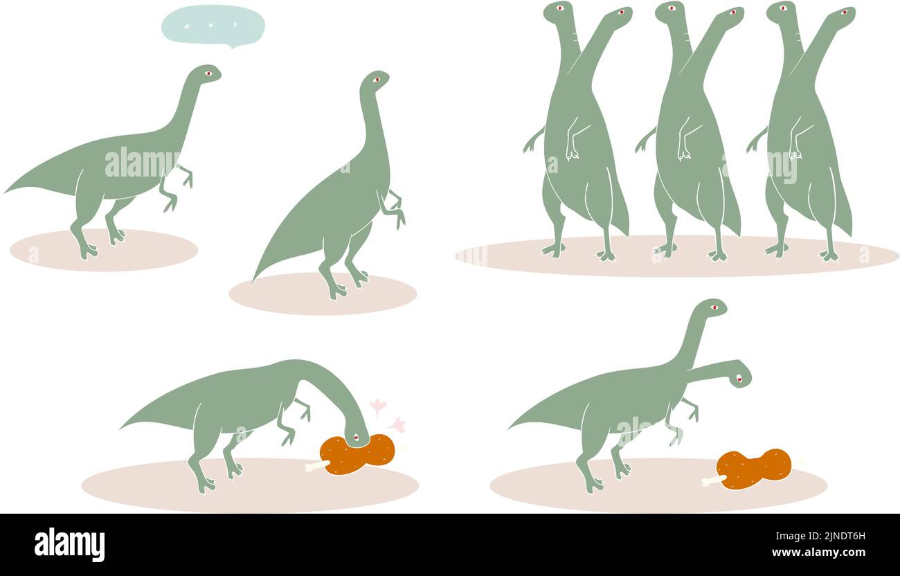 Illustration of dinosaur Eoraptor - set Stock Vector Image & Art - Alamy