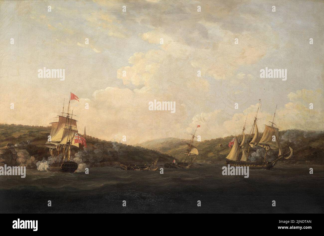 The Capture of the 32-gun French frigate Amiable and the corvette Ceres ...