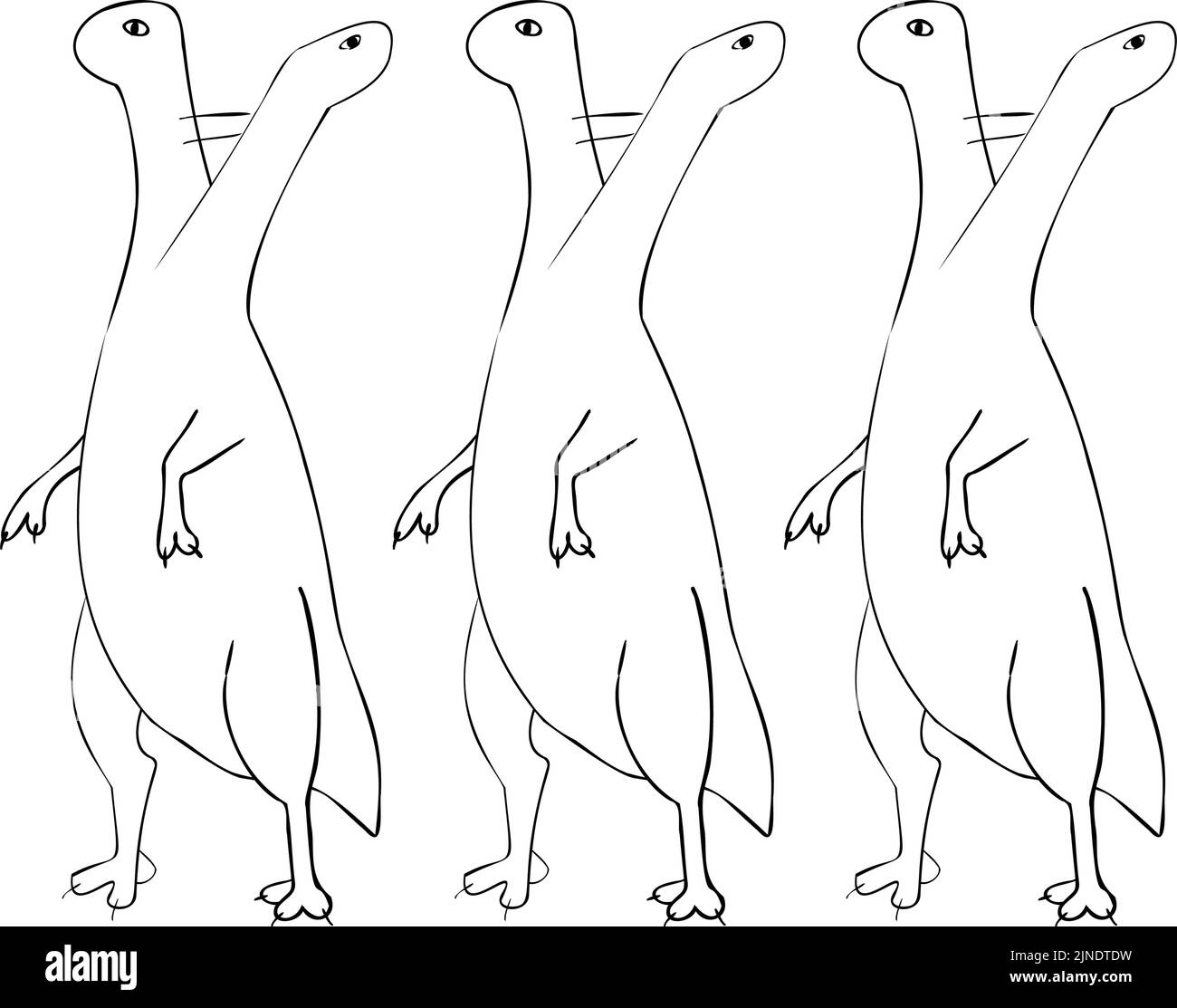 Illustration of dinosaur Eoraptor - Look around in the flock Stock ...