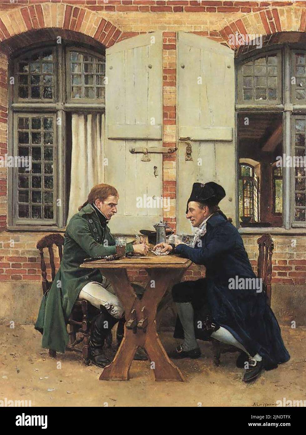 The Card Players - Ernest Meissonier Stock Photo - Alamy