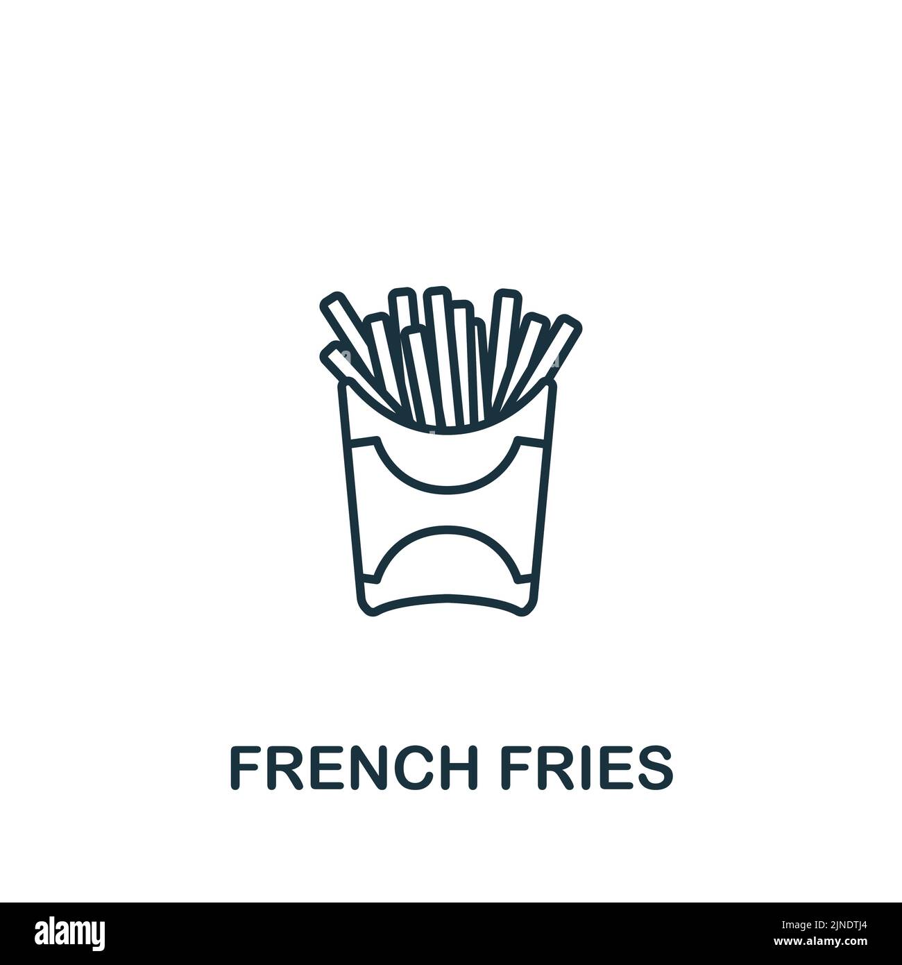 French Fries icon. Monochrome simple line Fastfood icon for templates ...