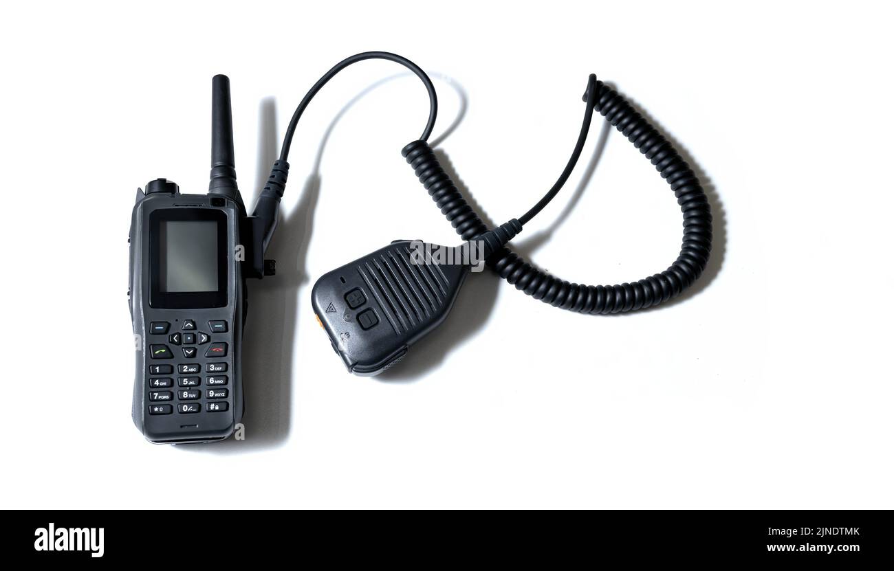 Radio transmitter for internal police communications on white ...