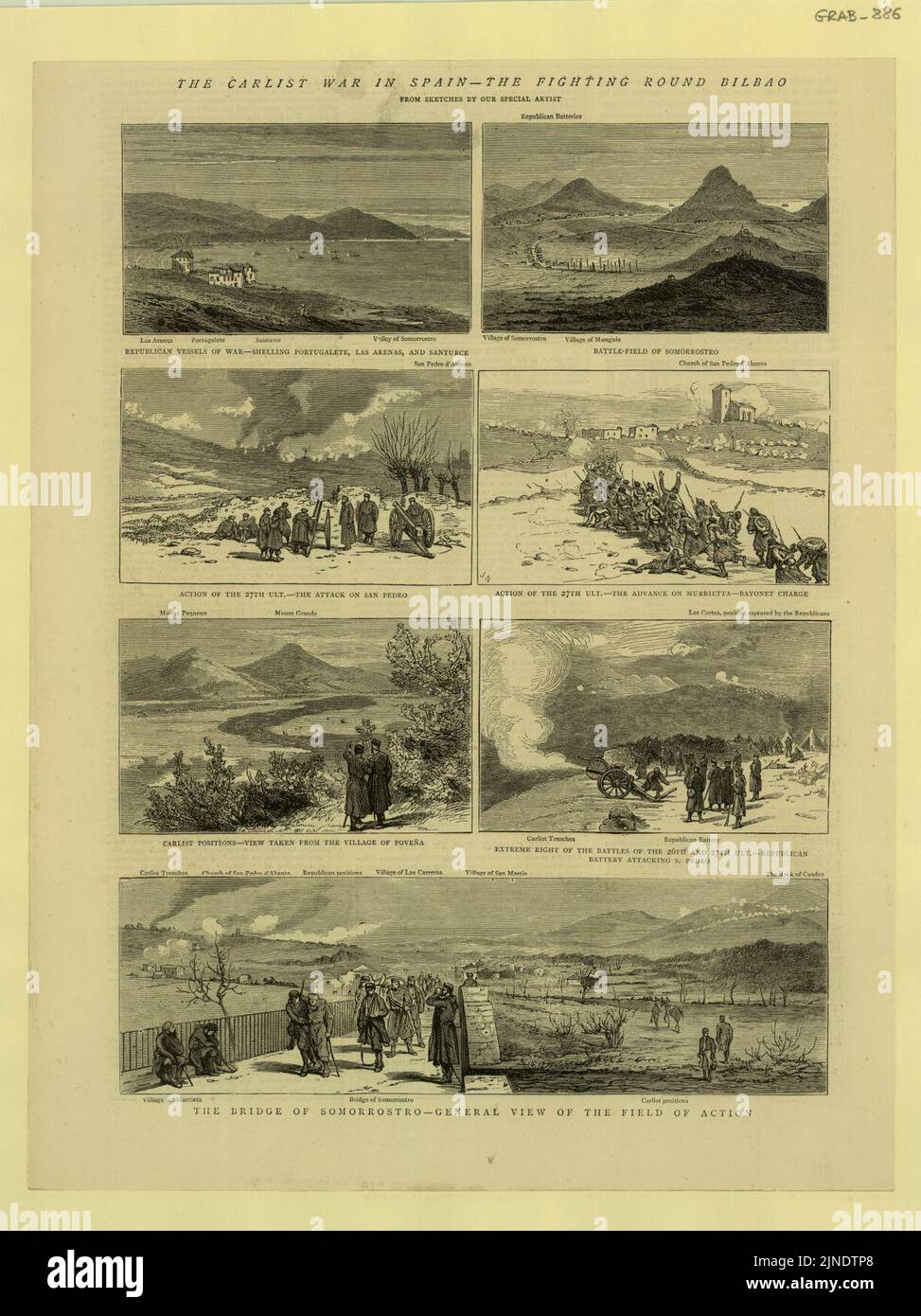 The carlist war in Spain - the fighting round Bilbao Stock Photo - Alamy