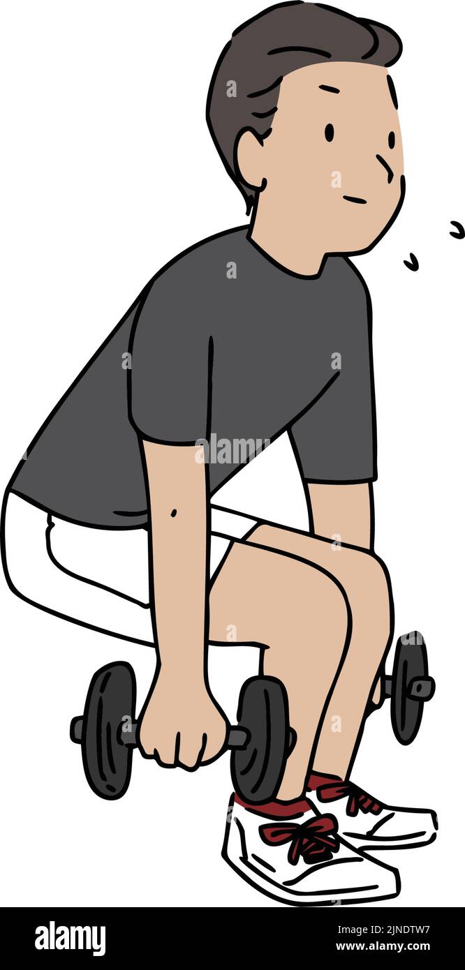 Fitness dumbbell man doing Stock Vector Images - Alamy