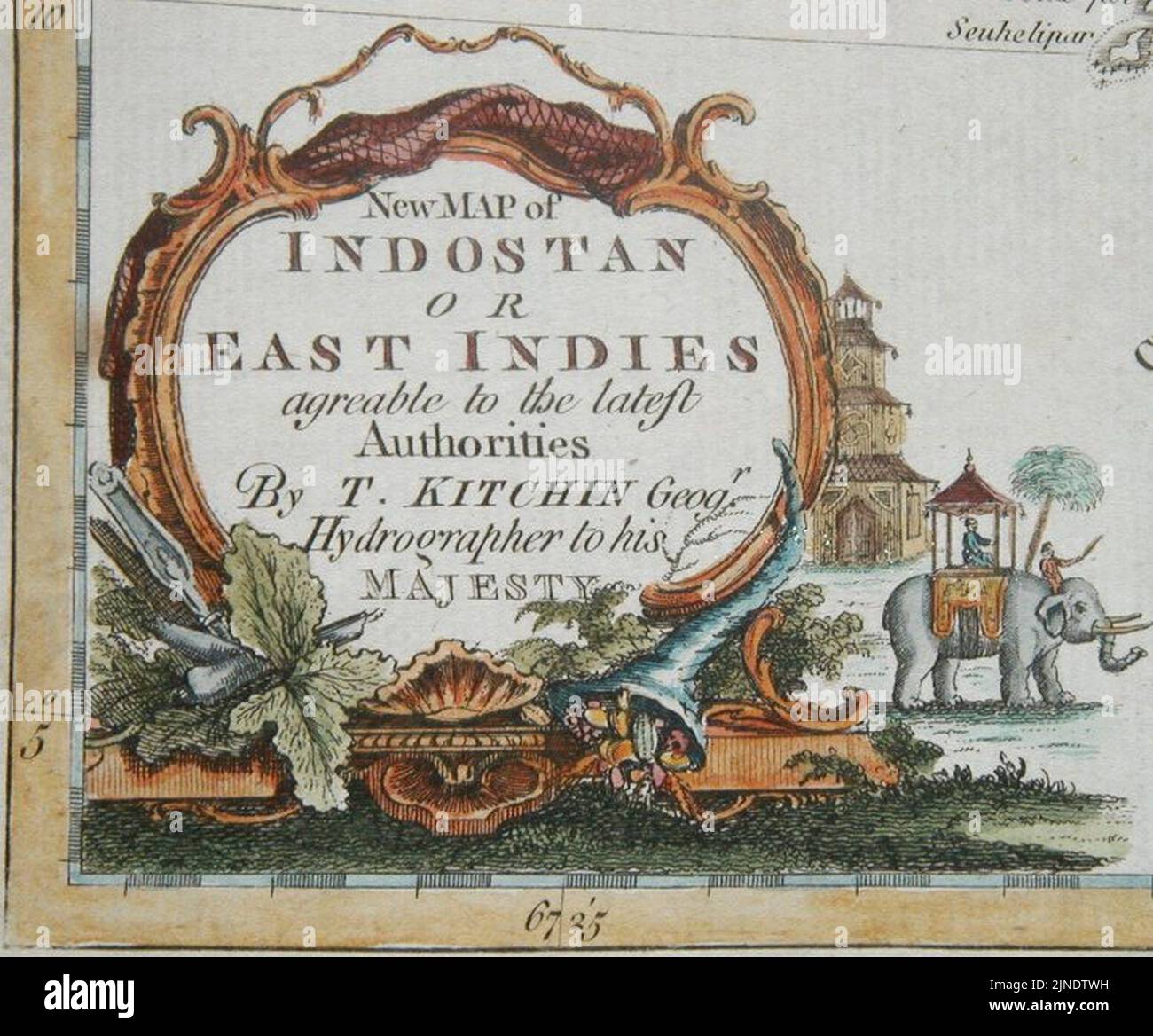 The cartouche From a map by Thomas Kitchin, 1782 Stock Photo - Alamy