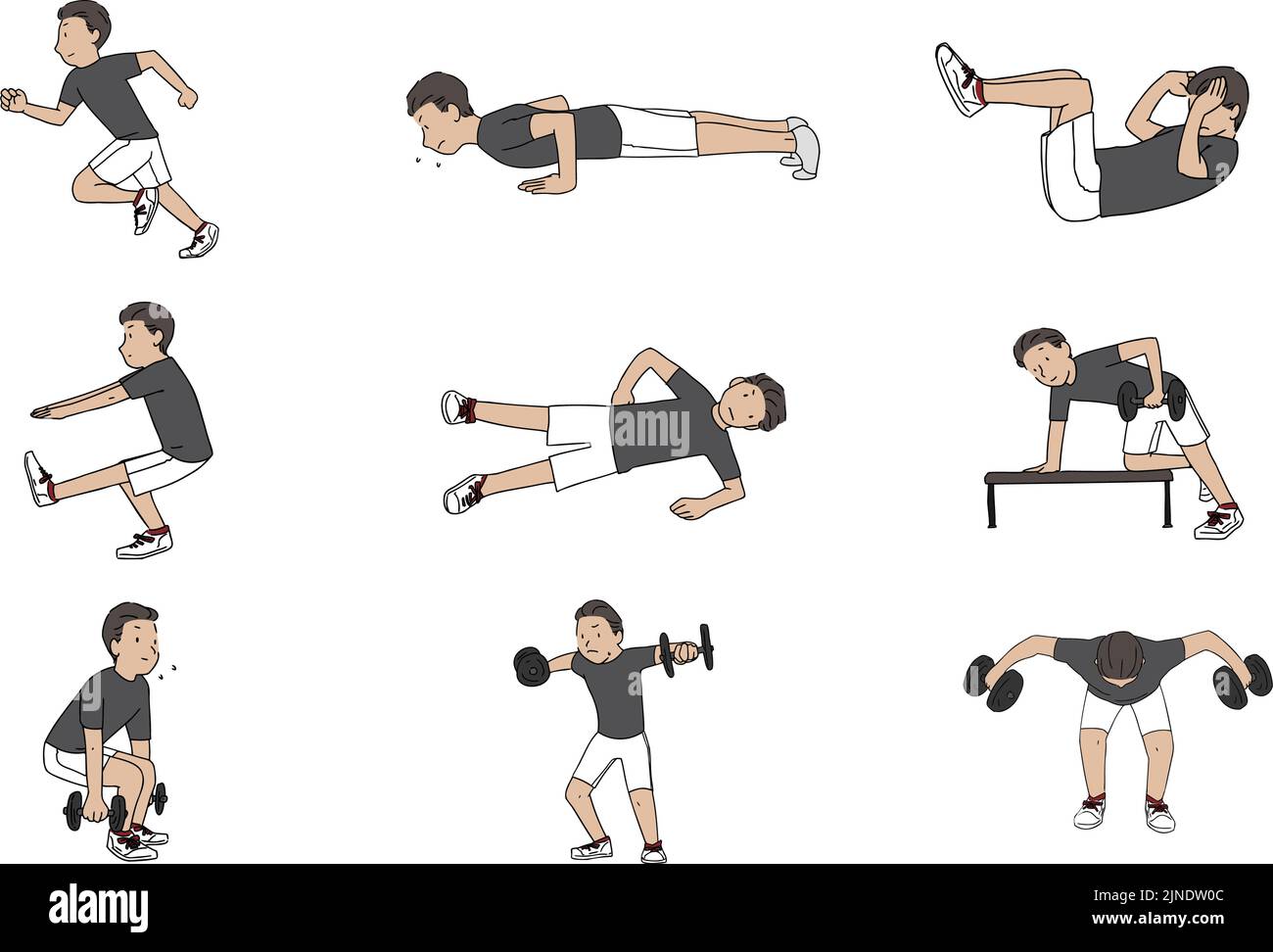 Core exercise vector hi-res stock photography and images - Alamy