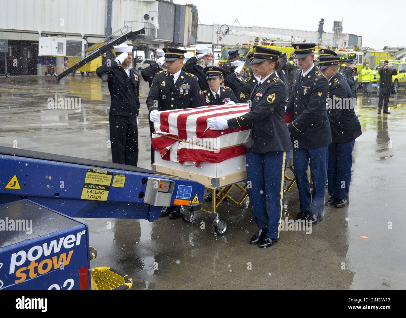The casket of Medal of Honor Recipient Capt. Thomas J. Hudner, Jr ...